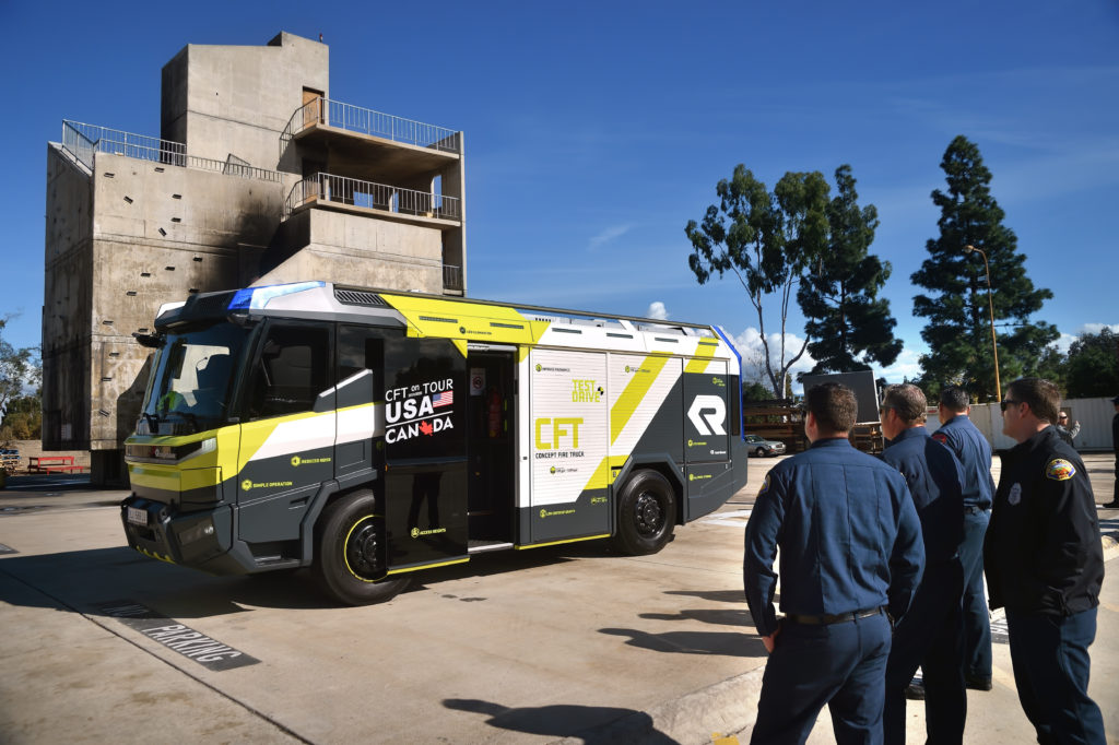 World’s first electric fire truck makes its inaugural U.S. stop in ...