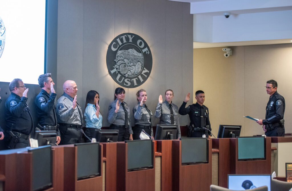 Tustin celebrates 14 new hires and promotees - Behind the Badge